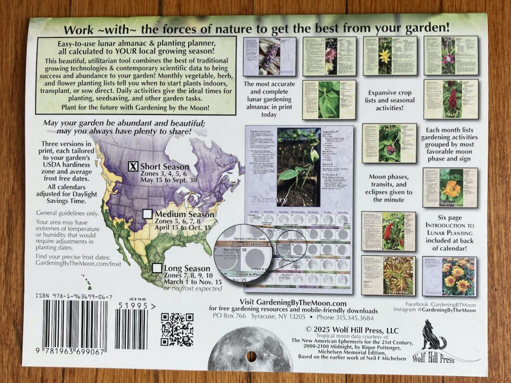 Gardening by the Moon 2026 Short Season Wall Calendar – Wolf Hill Press